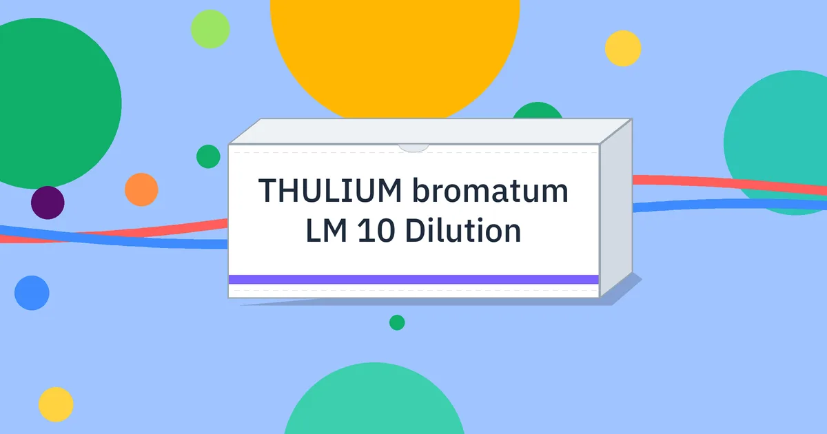 Symbolbild: Packung mit der Aufschrift THULIUM bromatum LM 10 Dilution (PZN 13690839) – Verfügbarkeit und Bezug in Apotheken in Frankfurt am Main