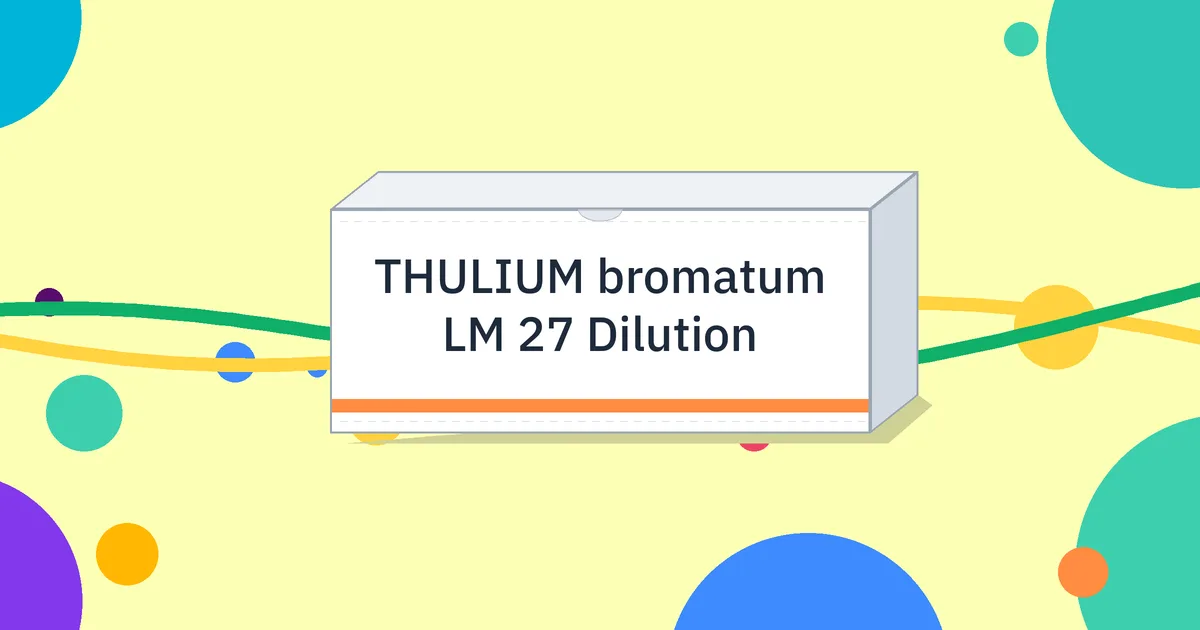 Symbolbild: Packung mit der Aufschrift THULIUM bromatum LM 27 Dilution (PZN 13691224) – Verfügbarkeit und Bezug in Apotheken in Frankfurt am Main