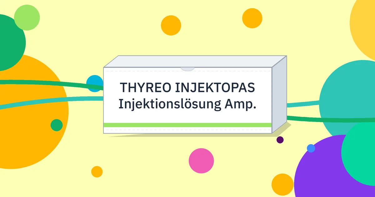 Symbolbild: Packung mit der Aufschrift THYREO INJEKTOPAS Injektionslösung Amp. (PZN 11186077) – Verfügbarkeit und Bezug in Apotheken in Frankfurt am Main
