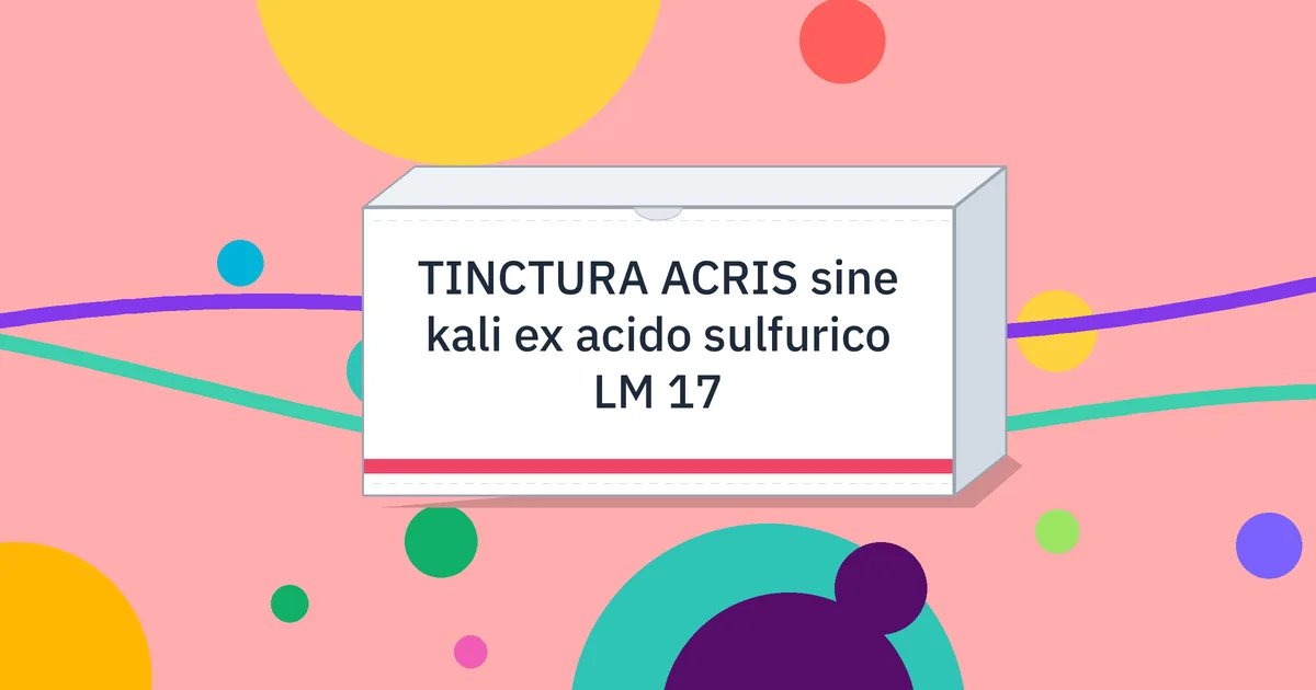 Symbolbild: Packung mit der Aufschrift TINCTURA ACRIS sine kali ex acido sulfurico LM 17 (PZN 13701170) – Verfügbarkeit und Bezug in Apotheken in Frankfurt am Main