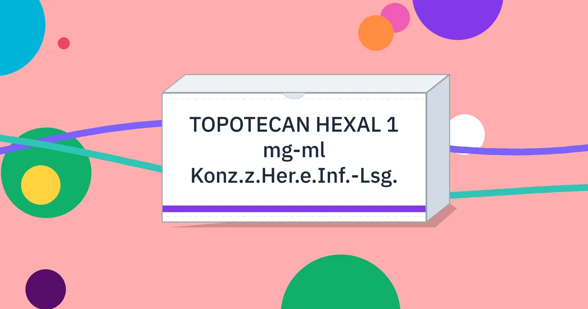Symbolbild: Packung mit der Aufschrift TOPOTECAN HEXAL 1 mg-ml Konz.z.Her.e.Inf.-Lsg. (PZN 09219007) – Verfügbarkeit und Bezug in Apotheken in Frankfurt am Main