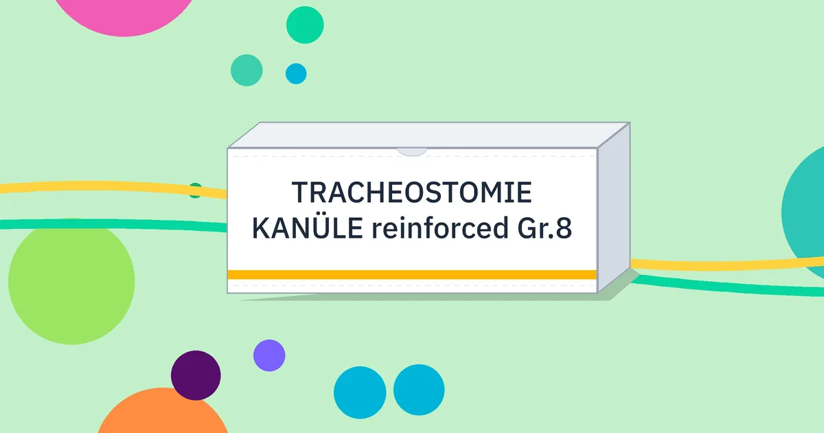 Symbolbild: Packung mit der Aufschrift TRACHEOSTOMIE KANÜLE reinforced Gr.8 (PZN 09224209) – Verfügbarkeit und Bezug in Apotheken in Frankfurt am Main