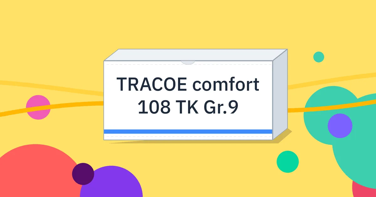 Symbolbild: Packung mit der Aufschrift TRACOE comfort 108 TK Gr.9 (PZN 10750417) – Verfügbarkeit und Bezug in Apotheken in Frankfurt am Main