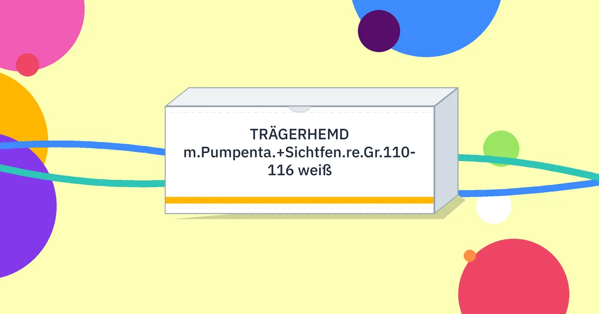 Symbolbild: Packung mit der Aufschrift TRÄGERHEMD m.Pumpenta.+Sichtfen.re.Gr.110-116 weiß (PZN 20375110) – Verfügbarkeit und Bezug in Apotheken in Frankfurt am Main