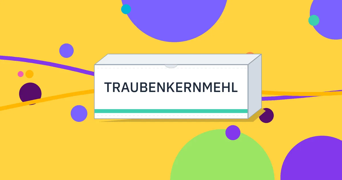 Symbolbild: Packung mit der Aufschrift TRAUBENKERNMEHL (PZN 01325230) – Verfügbarkeit und Bezug in Apotheken in Frankfurt am Main