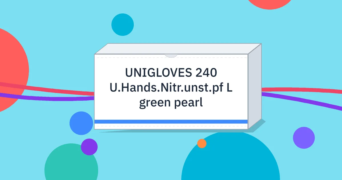 Symbolbild: Packung mit der Aufschrift UNIGLOVES 240 U.Hands.Nitr.unst.pf L green pearl (PZN 18101463) – Verfügbarkeit und Bezug in Apotheken in Frankfurt am Main