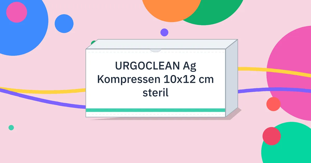 Symbolbild: Packung mit der Aufschrift URGOCLEAN Ag Kompressen 10x12 cm steril (PZN 19873699) – Verfügbarkeit und Bezug in Apotheken in Frankfurt am Main