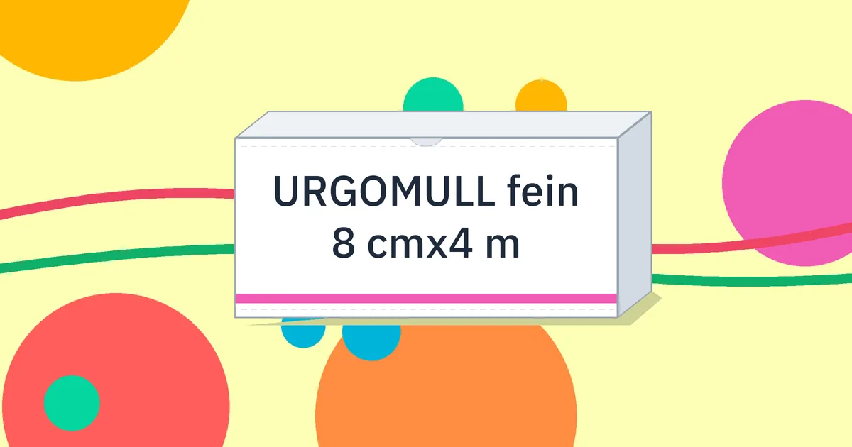 Symbolbild: Packung mit der Aufschrift URGOMULL fein 8 cmx4 m (PZN 07244053) – Verfügbarkeit und Bezug in Apotheken in Frankfurt am Main