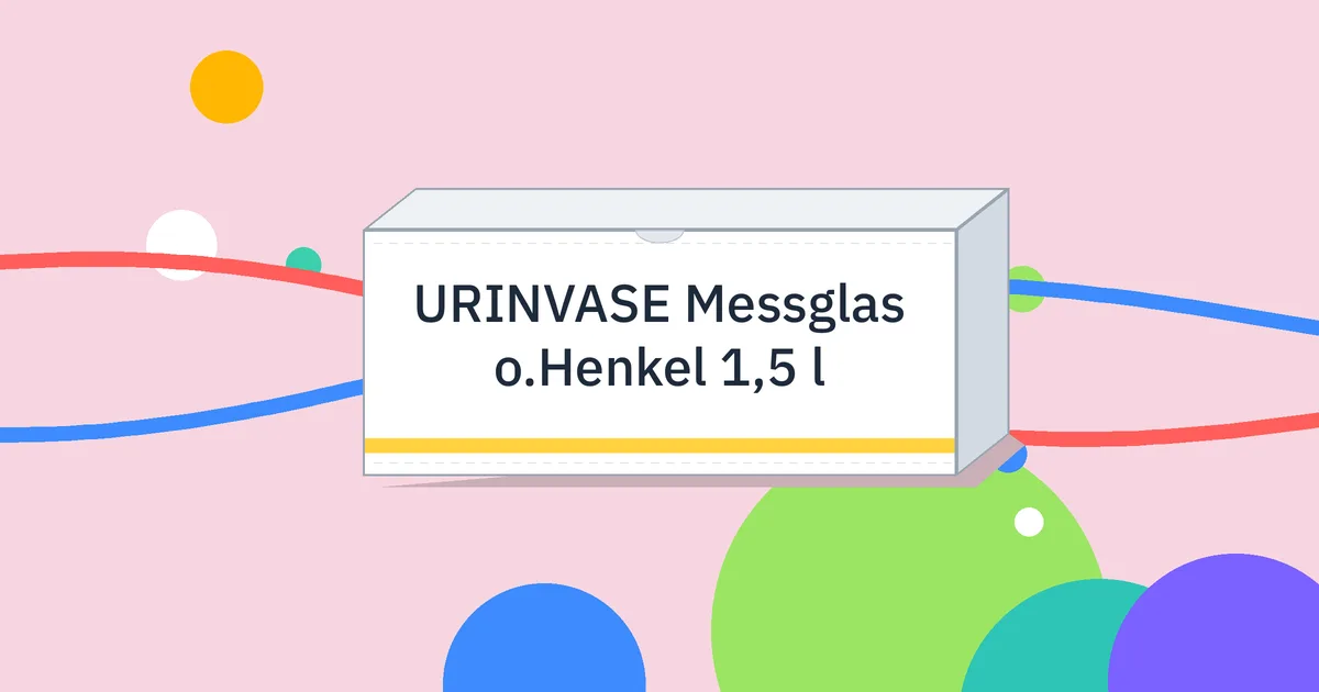 Symbolbild: Packung mit der Aufschrift URINVASE Messglas o.Henkel 1,5 l (PZN 01979121) – Verfügbarkeit und Bezug in Apotheken in Frankfurt am Main