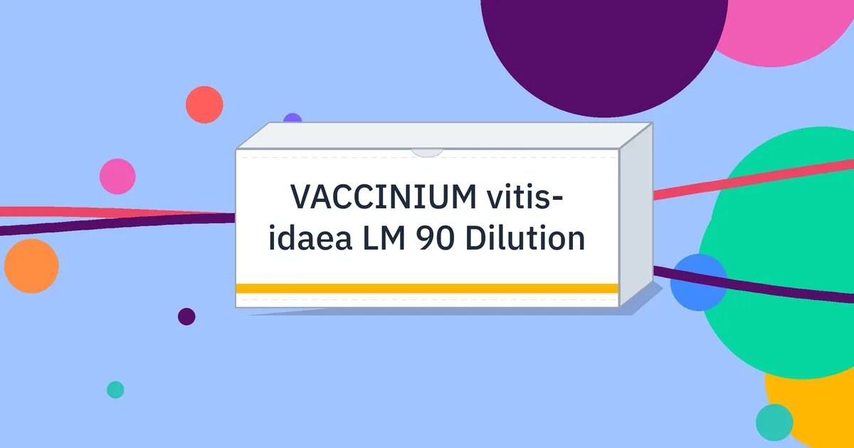 Symbolbild: Packung mit der Aufschrift VACCINIUM vitis-idaea LM 90 Dilution (PZN 13261280) – Verfügbarkeit und Bezug in Apotheken in Frankfurt am Main