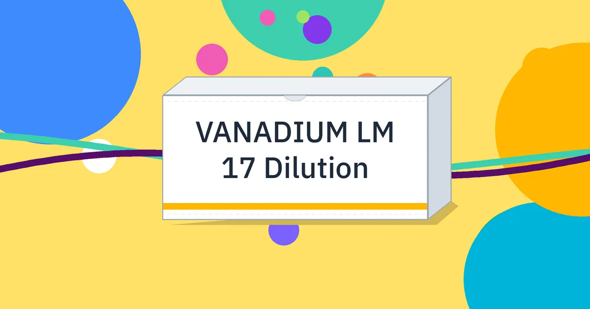Symbolbild: Packung mit der Aufschrift VANADIUM LM 17 Dilution (PZN 13262658) – Verfügbarkeit und Bezug in Apotheken in Frankfurt am Main