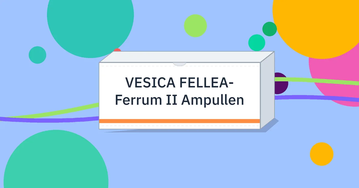 Symbolbild: Packung mit der Aufschrift VESICA FELLEA-Ferrum II Ampullen (PZN 01223682) – Verfügbarkeit und Bezug in Apotheken in Frankfurt am Main