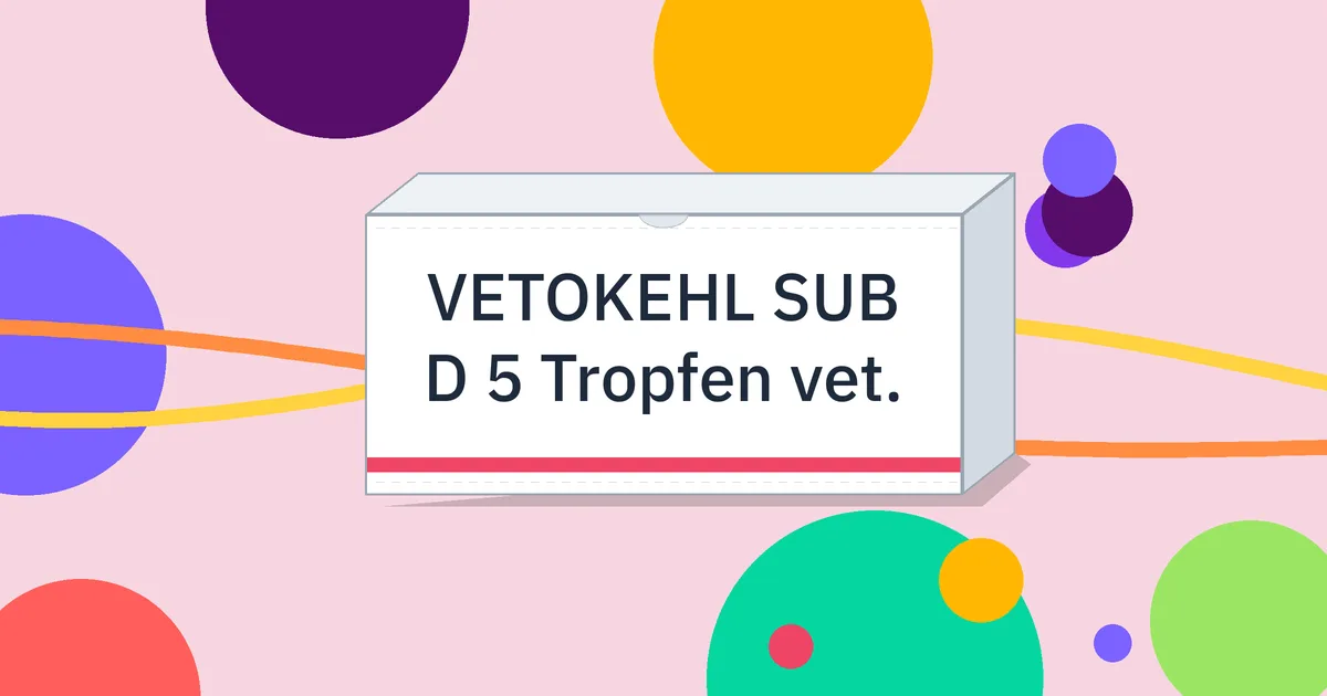 Symbolbild: Packung mit der Aufschrift VETOKEHL SUB D 5 Tropfen vet. (PZN 00163334) – Verfügbarkeit und Bezug in Apotheken in Frankfurt am Main