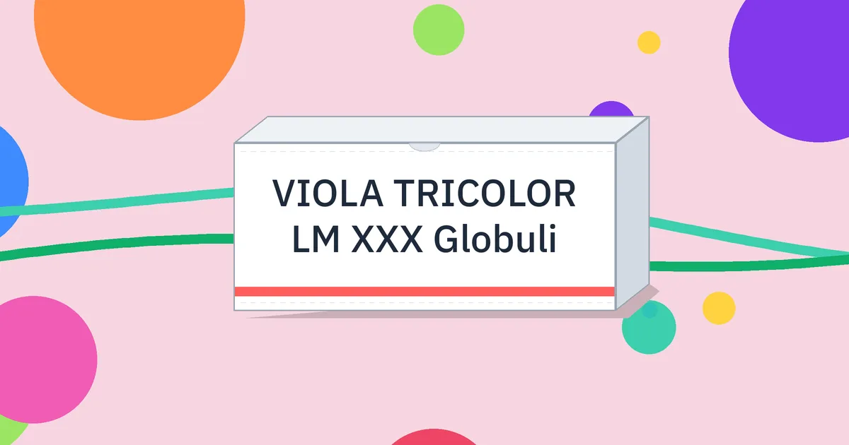 Symbolbild: Packung mit der Aufschrift VIOLA TRICOLOR LM XXX Globuli (PZN 04510494) – Verfügbarkeit und Bezug in Apotheken in Frankfurt am Main