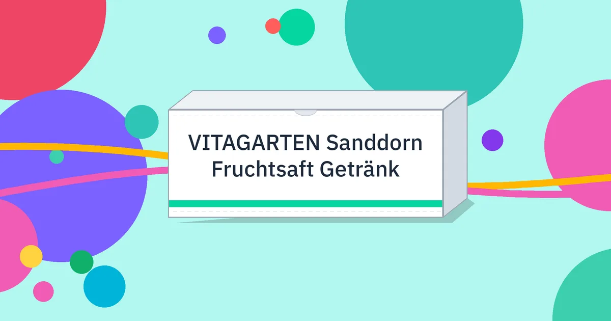 Symbolbild: Packung mit der Aufschrift VITAGARTEN Sanddorn Fruchtsaft Getränk (PZN 00750126) – Verfügbarkeit und Bezug in Apotheken in Frankfurt am Main