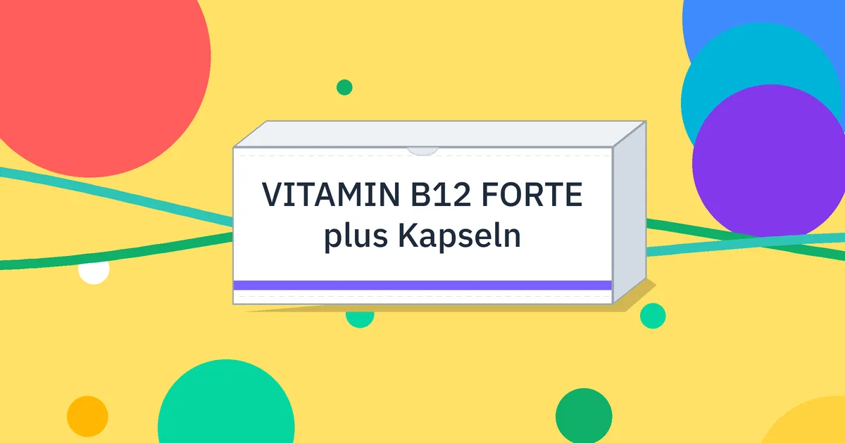 Symbolbild: Packung mit der Aufschrift VITAMIN B12 FORTE plus Kapseln (PZN 11069302) – Verfügbarkeit und Bezug in Apotheken in Frankfurt am Main