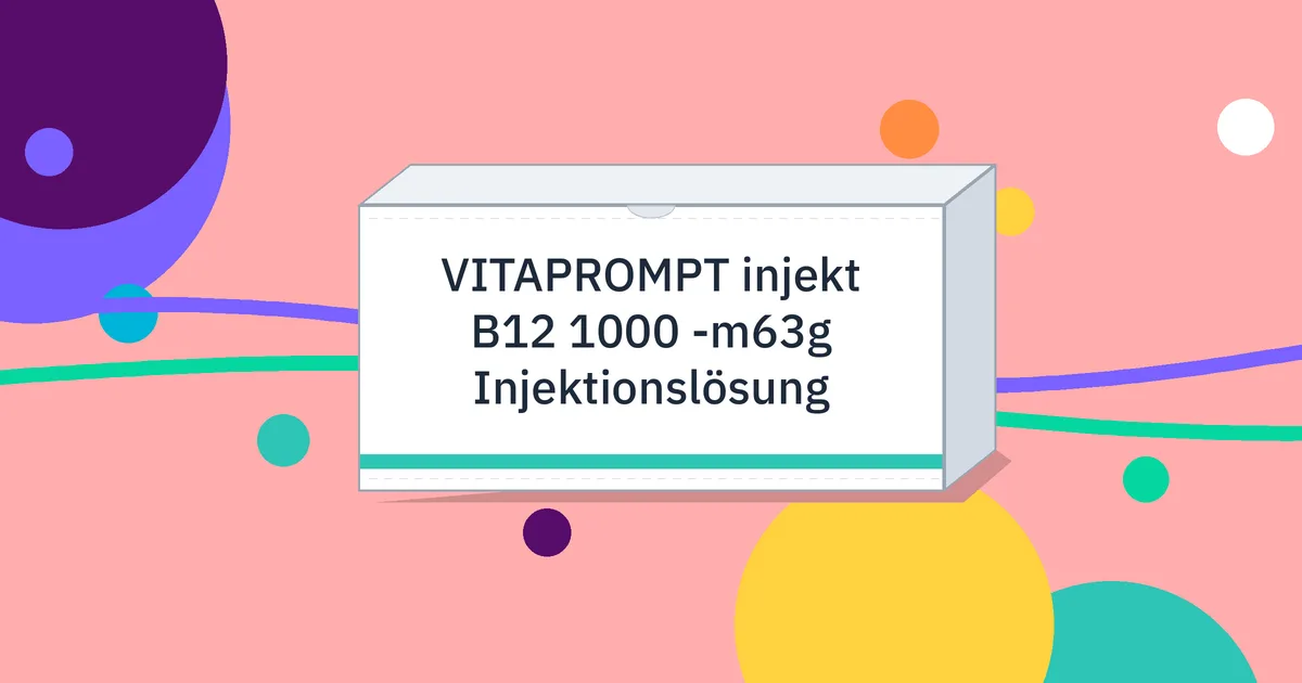 Symbolbild: Packung mit der Aufschrift VITAPROMPT injekt B12 1000 -m63g Injektionslösung (PZN 19690467) – Verfügbarkeit und Bezug in Apotheken in Frankfurt am Main