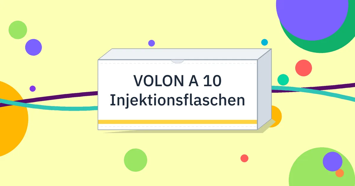 Symbolbild: Packung mit der Aufschrift VOLON A 10 Injektionsflaschen (PZN 01433706) – Verfügbarkeit und Bezug in Apotheken in Frankfurt am Main