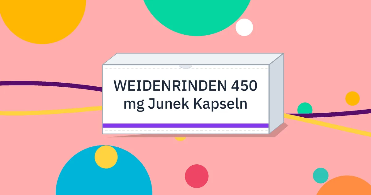 Symbolbild: Packung mit der Aufschrift WEIDENRINDEN 450 mg Junek Kapseln (PZN 15294935) – Verfügbarkeit und Bezug in Apotheken in Frankfurt am Main