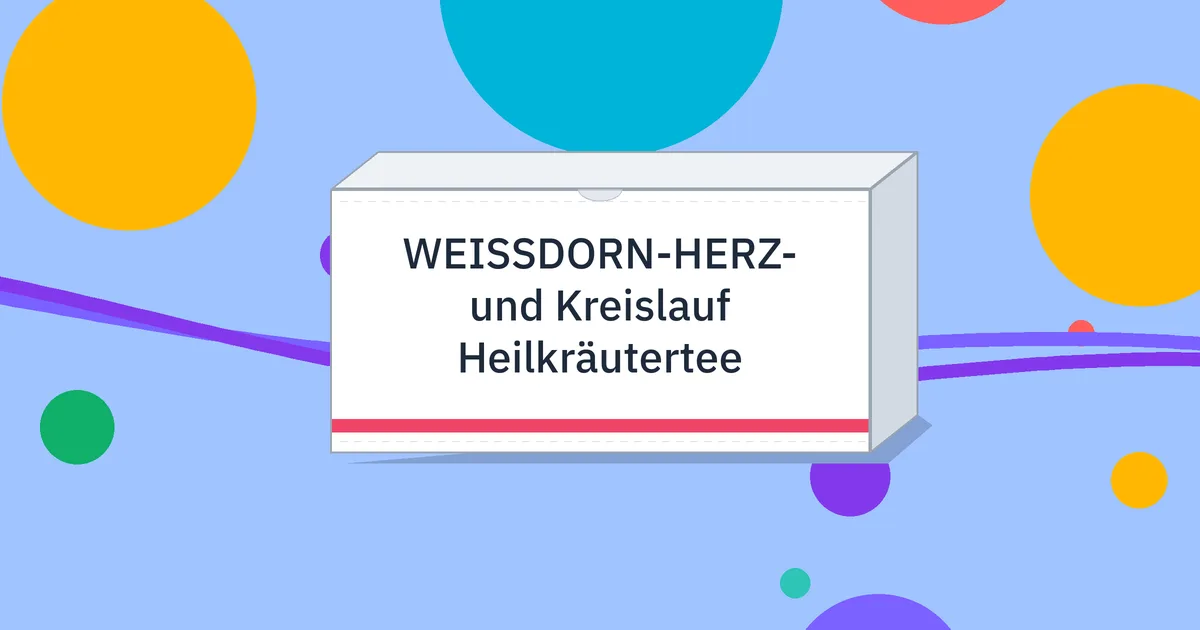 Symbolbild: Packung mit der Aufschrift WEISSDORN-HERZ- und Kreislauf Heilkräutertee (PZN 19819091) – Verfügbarkeit und Bezug in Apotheken in Frankfurt am Main