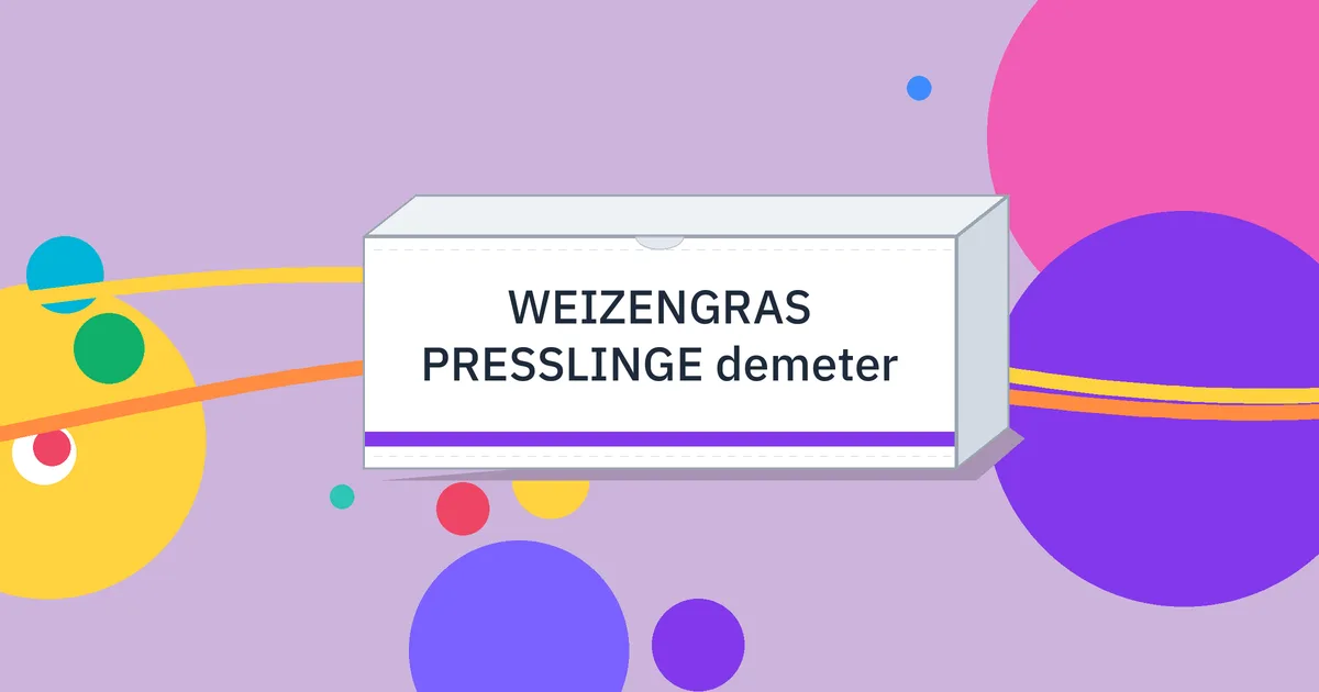 Symbolbild: Packung mit der Aufschrift WEIZENGRAS PRESSLINGE demeter (PZN 12649390) – Verfügbarkeit und Bezug in Apotheken in Frankfurt am Main