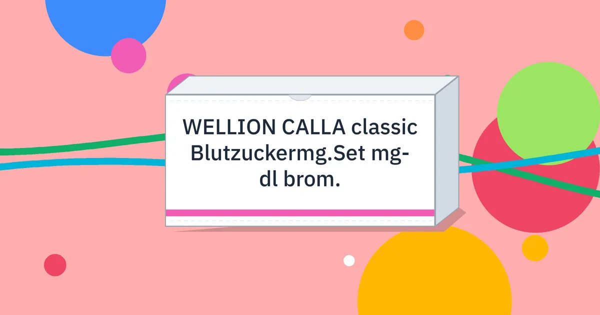 Symbolbild: Packung mit der Aufschrift WELLION CALLA classic Blutzuckermg.Set mg-dl brom. (PZN 09265378) – Verfügbarkeit und Bezug in Apotheken in Frankfurt am Main