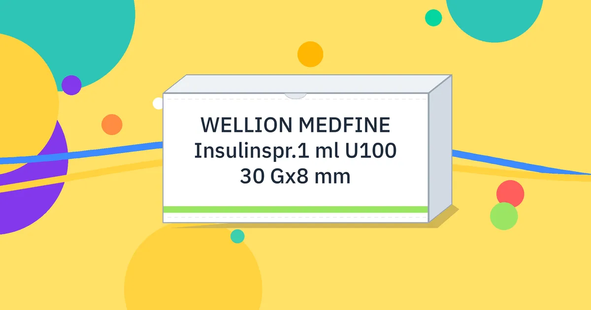 Symbolbild: Packung mit der Aufschrift WELLION MEDFINE Insulinspr.1 ml U100 30 Gx8 mm (PZN 11606160) – Verfügbarkeit und Bezug in Apotheken in Frankfurt am Main