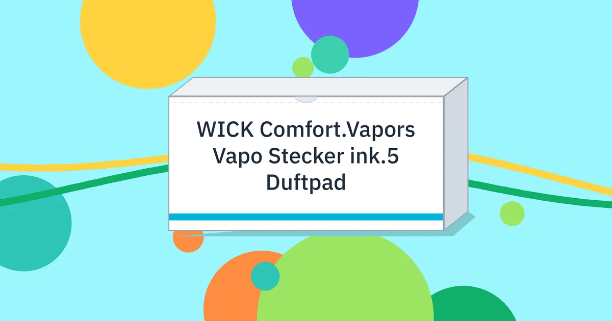 Symbolbild: Packung mit der Aufschrift WICK Comfort.Vapors Vapo Stecker ink.5 Duftpad (PZN 00948584) – Verfügbarkeit und Bezug in Apotheken in Frankfurt am Main