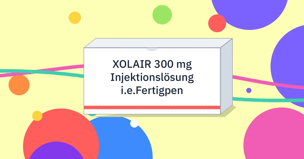 Symbolbild: Packung mit der Aufschrift XOLAIR 300 mg Injektionslösung i.e.Fertigpen (PZN 18036903) – Verfügbarkeit und Bezug in Apotheken in Frankfurt am Main