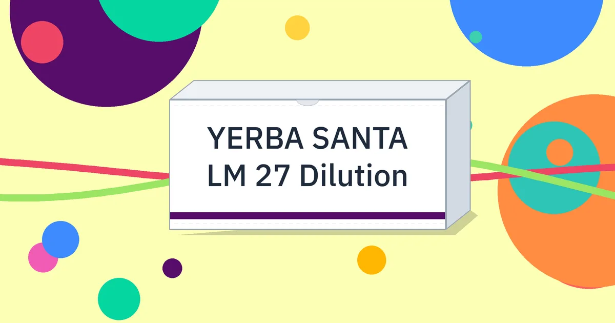 Symbolbild: Packung mit der Aufschrift YERBA SANTA LM 27 Dilution (PZN 13285458) – Verfügbarkeit und Bezug in Apotheken in Frankfurt am Main