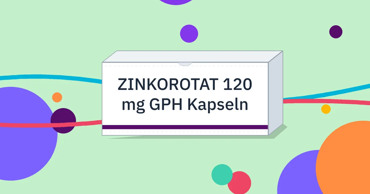 Symbolbild: Packung mit der Aufschrift ZINKOROTAT 120 mg GPH Kapseln (PZN 11075142) – Verfügbarkeit und Bezug in Apotheken in Frankfurt am Main