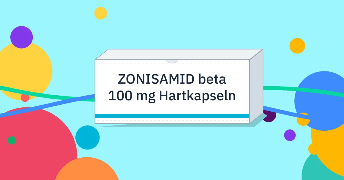Symbolbild: Packung mit der Aufschrift ZONISAMID beta 100 mg Hartkapseln (PZN 09154609) – Verfügbarkeit und Bezug in Apotheken in Frankfurt am Main