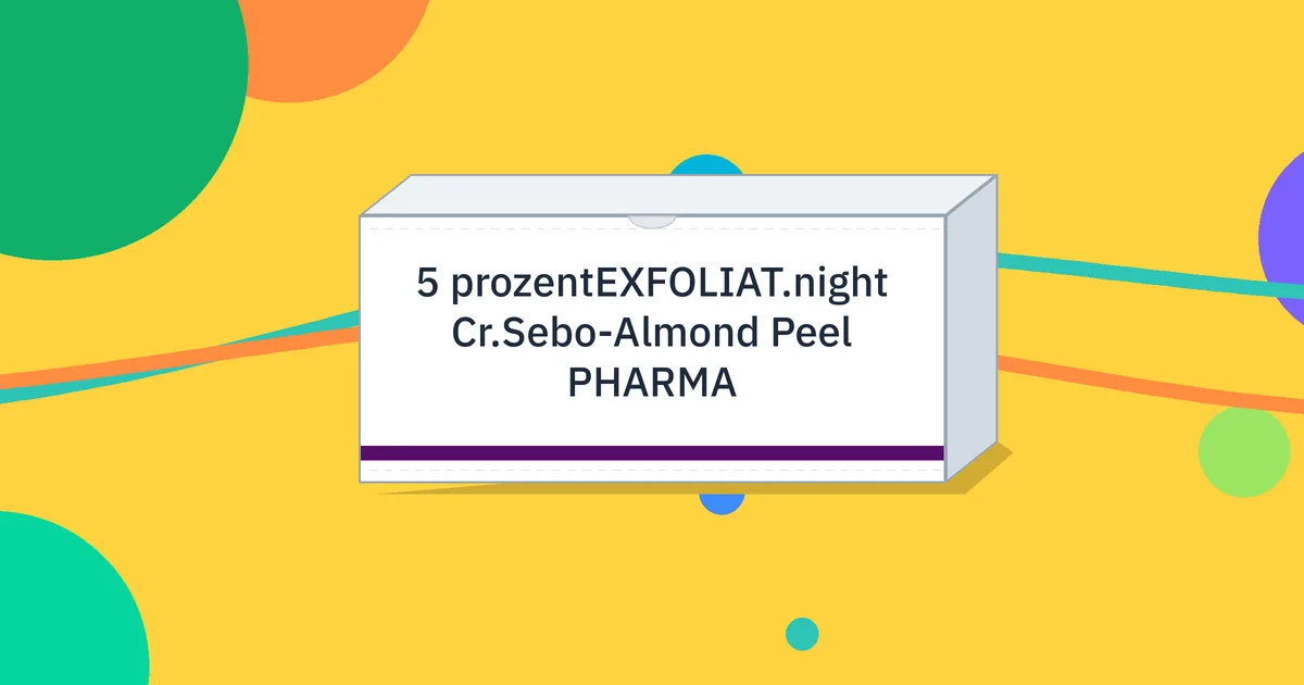 Symbolbild: Packung mit der Aufschrift 5 prozentEXFOLIAT.night Cr.Sebo-Almond Peel PHARMA (PZN 16818808) – Verfügbarkeit und Bezug in Apotheken in Frankfurt am Main