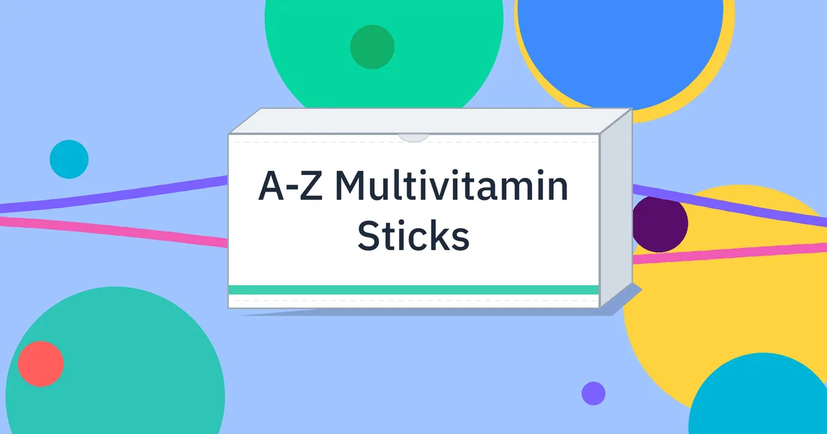 Symbolbild: Packung mit der Aufschrift A-Z Multivitamin Sticks (PZN 17173779) – Verfügbarkeit und Bezug in Apotheken in Frankfurt am Main