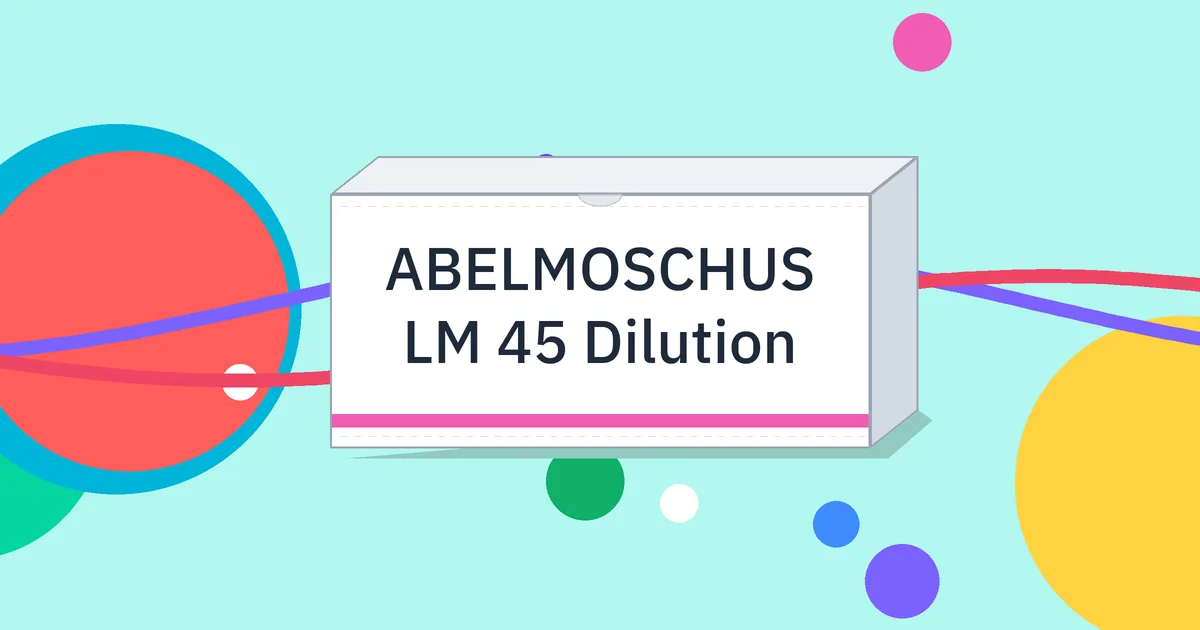 Symbolbild: Packung mit der Aufschrift ABELMOSCHUS LM 45 Dilution (PZN 12750433) – Verfügbarkeit und Bezug in Apotheken in Frankfurt am Main