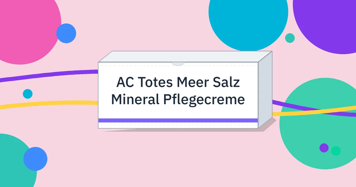 Symbolbild: Packung mit der Aufschrift AC Totes Meer Salz Mineral Pflegecreme (PZN 09493518) – Verfügbarkeit und Bezug in Apotheken in Frankfurt am Main