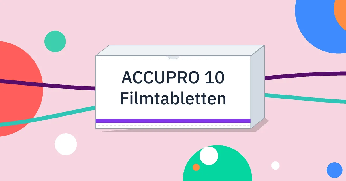 Symbolbild: Packung mit der Aufschrift ACCUPRO 10 Filmtabletten (PZN 03738798) – Verfügbarkeit und Bezug in Apotheken in Frankfurt am Main