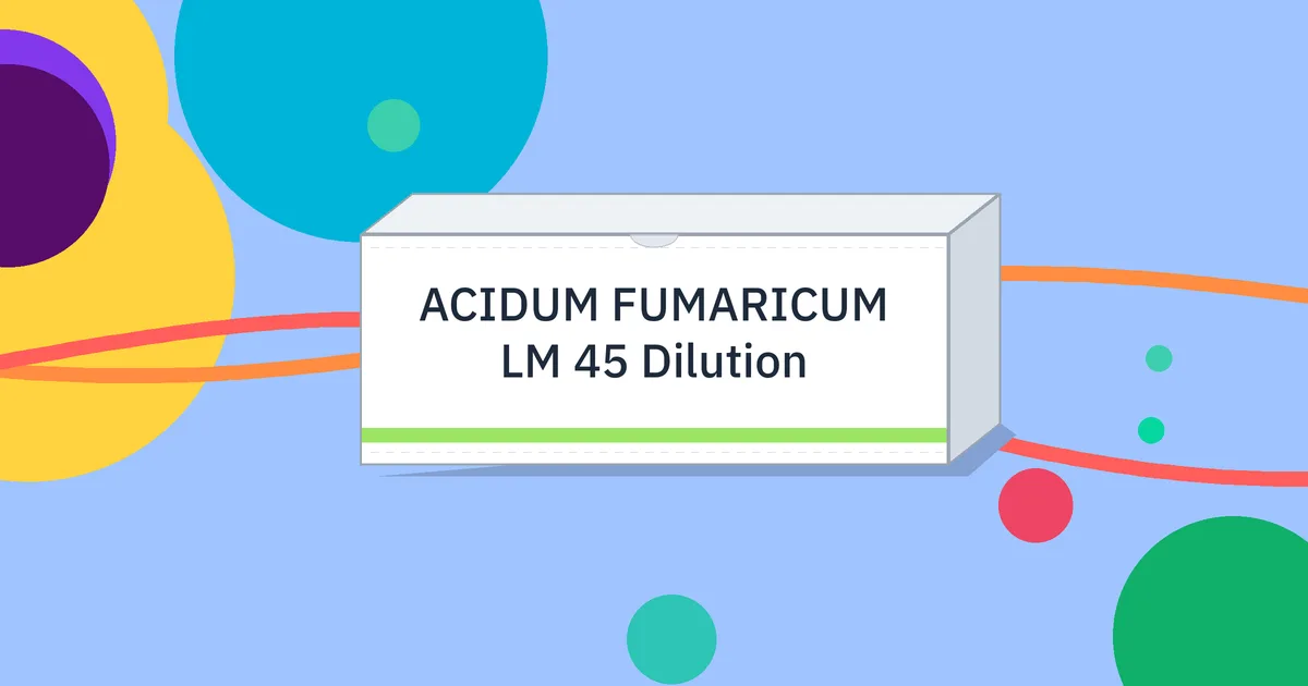 Symbolbild: Packung mit der Aufschrift ACIDUM FUMARICUM LM 45 Dilution (PZN 13274940) – Verfügbarkeit und Bezug in Apotheken in Frankfurt am Main