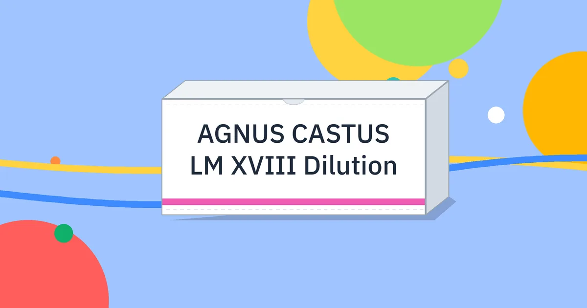 Symbolbild: Packung mit der Aufschrift AGNUS CASTUS LM XVIII Dilution (PZN 04491064) – Verfügbarkeit und Bezug in Apotheken in Frankfurt am Main