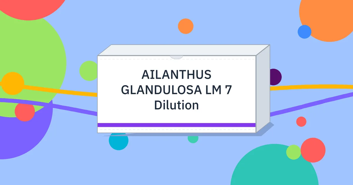 Symbolbild: Packung mit der Aufschrift AILANTHUS GLANDULOSA LM 7 Dilution (PZN 13307786) – Verfügbarkeit und Bezug in Apotheken in Frankfurt am Main