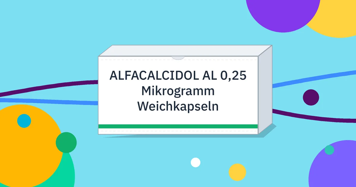 Symbolbild: Packung mit der Aufschrift ALFACALCIDOL AL 0,25 Mikrogramm Weichkapseln (PZN 18650589) – Verfügbarkeit und Bezug in Apotheken in Frankfurt am Main
