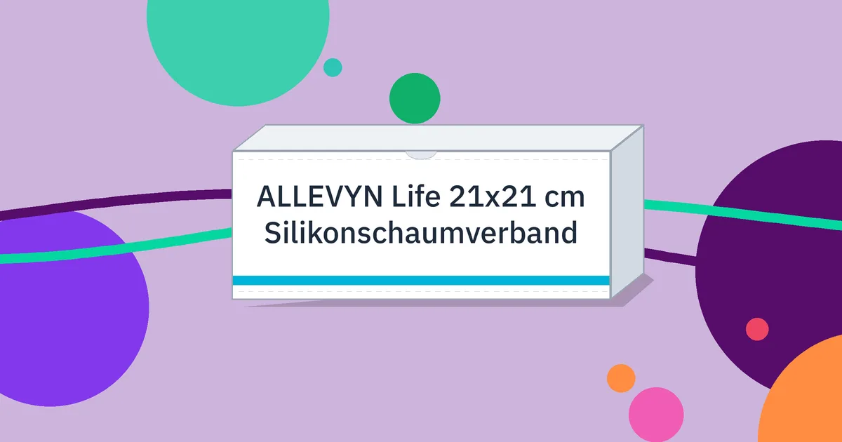 Symbolbild: Packung mit der Aufschrift ALLEVYN Life 21x21 cm Silikonschaumverband (PZN 18046787) – Verfügbarkeit und Bezug in Apotheken in Frankfurt am Main