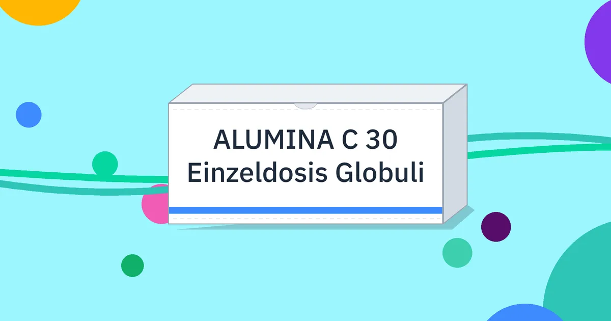 Symbolbild: Packung mit der Aufschrift ALUMINA C 30 Einzeldosis Globuli (PZN 01923706) – Verfügbarkeit und Bezug in Apotheken in Frankfurt am Main