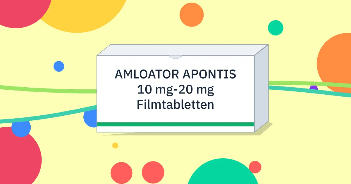 Symbolbild: Packung mit der Aufschrift AMLOATOR APONTIS 10 mg-20 mg Filmtabletten (PZN 17824024) – Verfügbarkeit und Bezug in Apotheken in Frankfurt am Main
