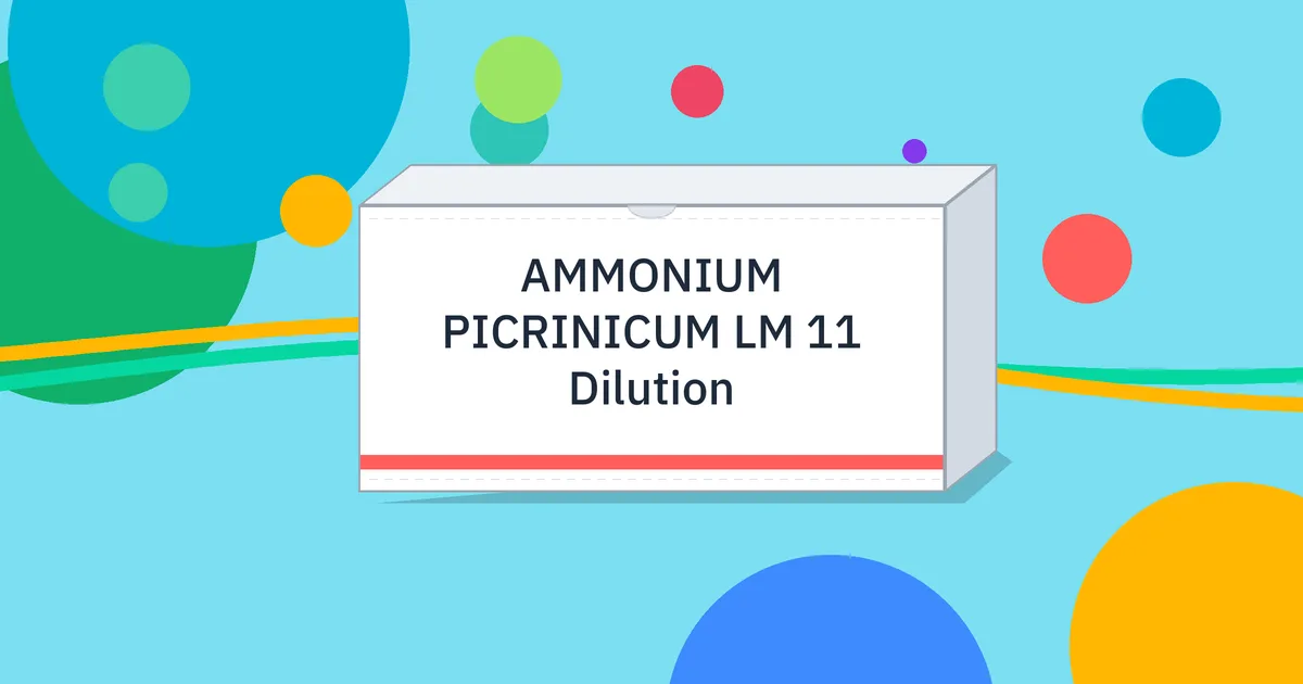 Symbolbild: Packung mit der Aufschrift AMMONIUM PICRINICUM LM 11 Dilution (PZN 13322739) – Verfügbarkeit und Bezug in Apotheken in Frankfurt am Main