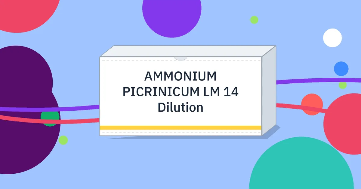 Symbolbild: Packung mit der Aufschrift AMMONIUM PICRINICUM LM 14 Dilution (PZN 13322768) – Verfügbarkeit und Bezug in Apotheken in Frankfurt am Main