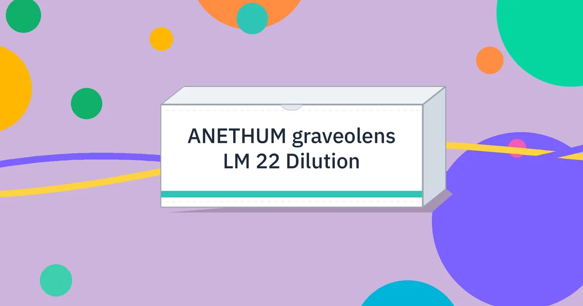 Symbolbild: Packung mit der Aufschrift ANETHUM graveolens LM 22 Dilution (PZN 16008222) – Verfügbarkeit und Bezug in Apotheken in Frankfurt am Main