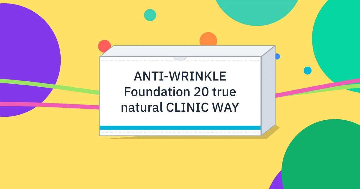 Symbolbild: Packung mit der Aufschrift ANTI-WRINKLE Foundation 20 true natural CLINIC WAY (PZN 16510826) – Verfügbarkeit und Bezug in Apotheken in Frankfurt am Main