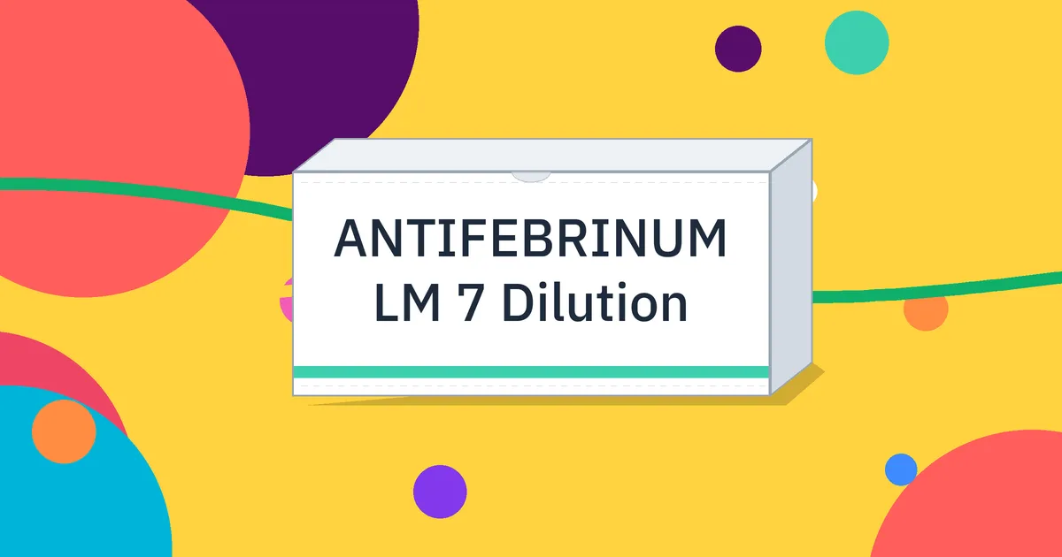 Symbolbild: Packung mit der Aufschrift ANTIFEBRINUM LM 7 Dilution (PZN 13371637) – Verfügbarkeit und Bezug in Apotheken in Frankfurt am Main