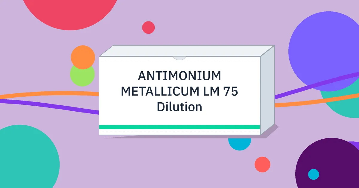 Symbolbild: Packung mit der Aufschrift ANTIMONIUM METALLICUM LM 75 Dilution (PZN 13373978) – Verfügbarkeit und Bezug in Apotheken in Frankfurt am Main